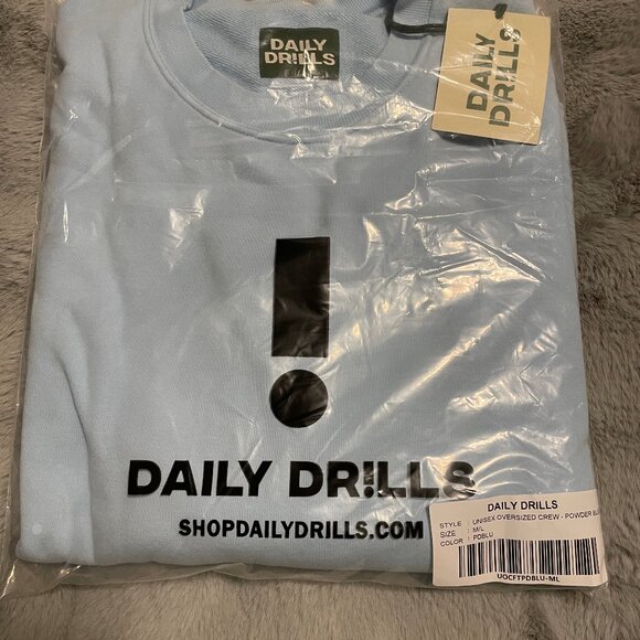 Daily Drills | Tops | Nwt Daily Drills Unisex Oversized Crew Powder ...